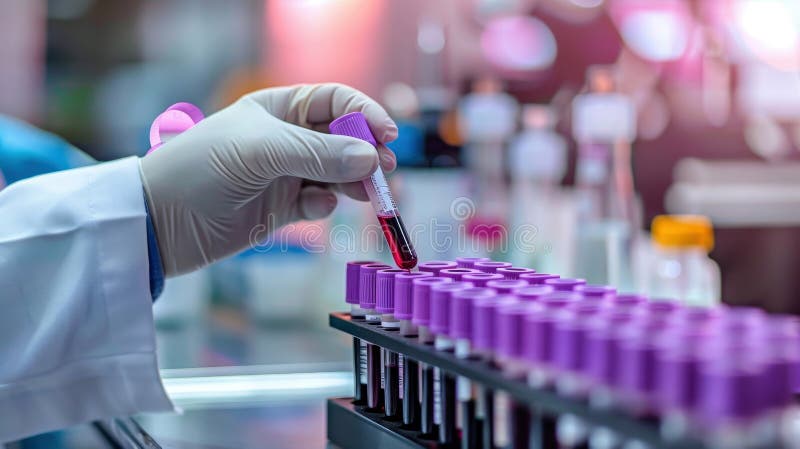 Scientist Analyzing Blood Samples in Laboratory Setting. Science and ...