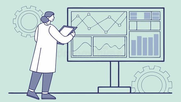 Scientist Analyzing Complex Data on Large Screens for Insightful ...