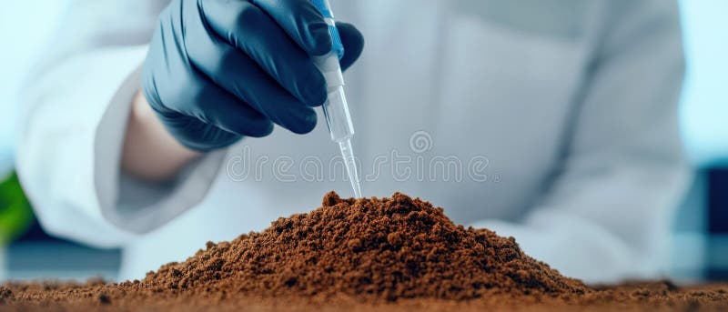 Scientist Analyzing Soil Samples in Laboratory Stock Illustration ...