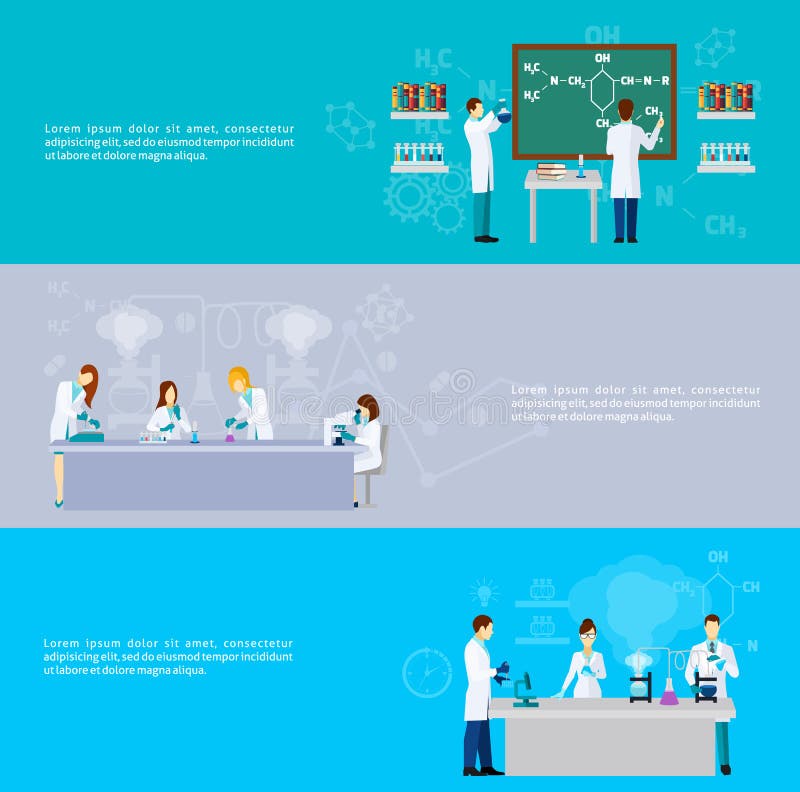 Scientist Banner Set stock vector. Illustration of banner - 58850416