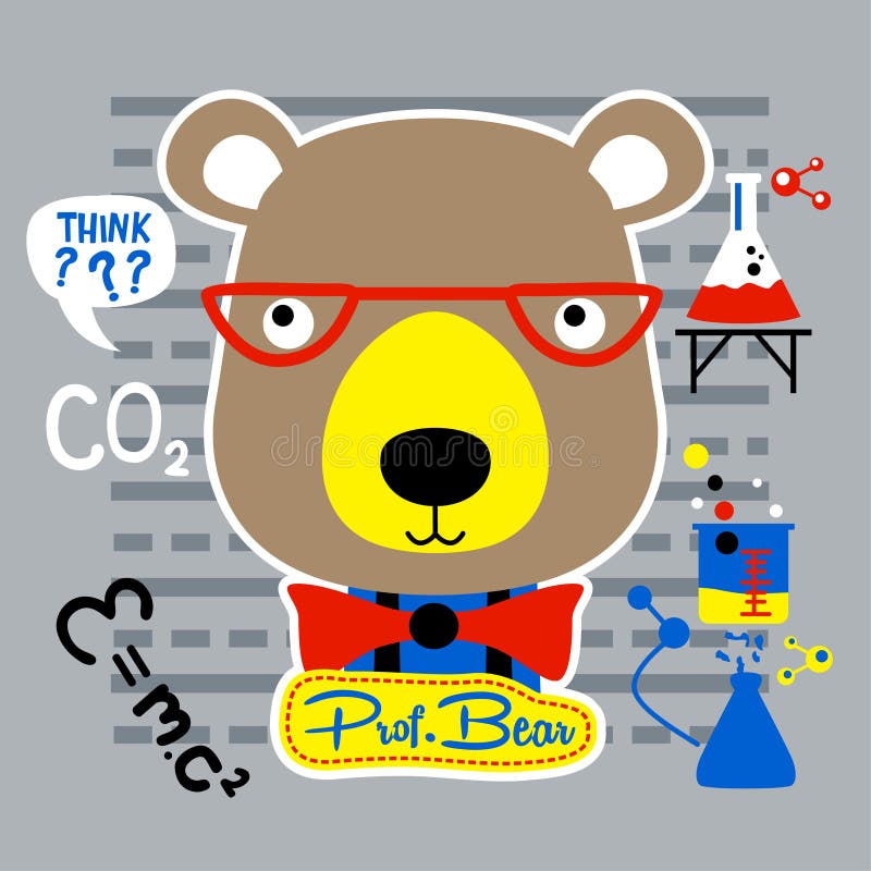 Scientist bear stock vector. Illustration of practice - 101145262