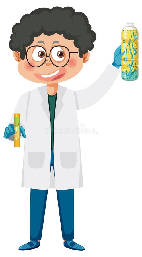 Scientist Boy Doing Science Experiment Stock Vector - Illustration of ...