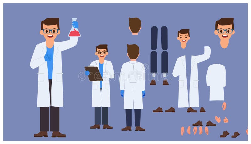 Scientist Character Creation Kit with Lab Coat and Experiment Tools ...