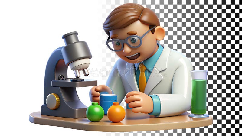 Scientist with Microscope Science and Research Lab Png Transparent ...