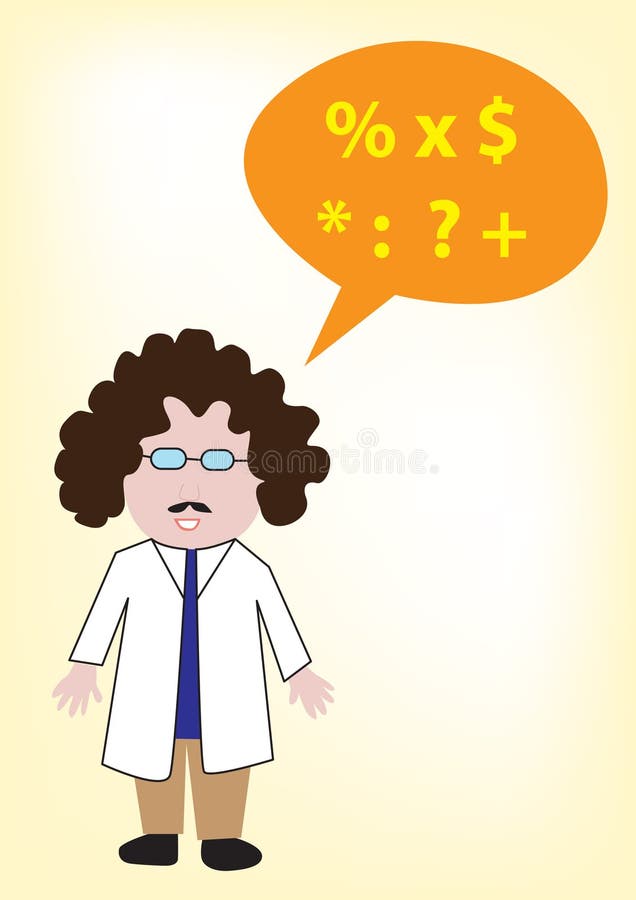 Scientist with Chat Bubble. Vector Illustration Decorative Design Stock ...