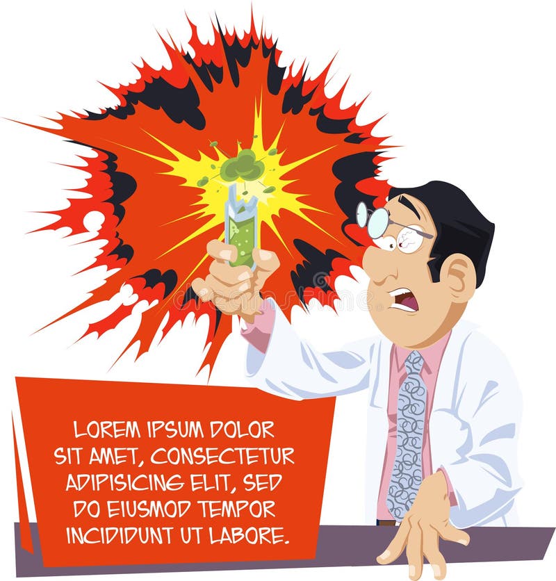 Scientist Chemist Conducts Experiments. Funny People Stock Vector ...