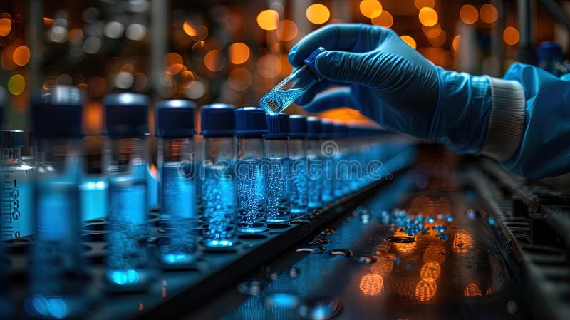 A Scientist Conducting Experiments with Test Tubes in a Laboratory ...