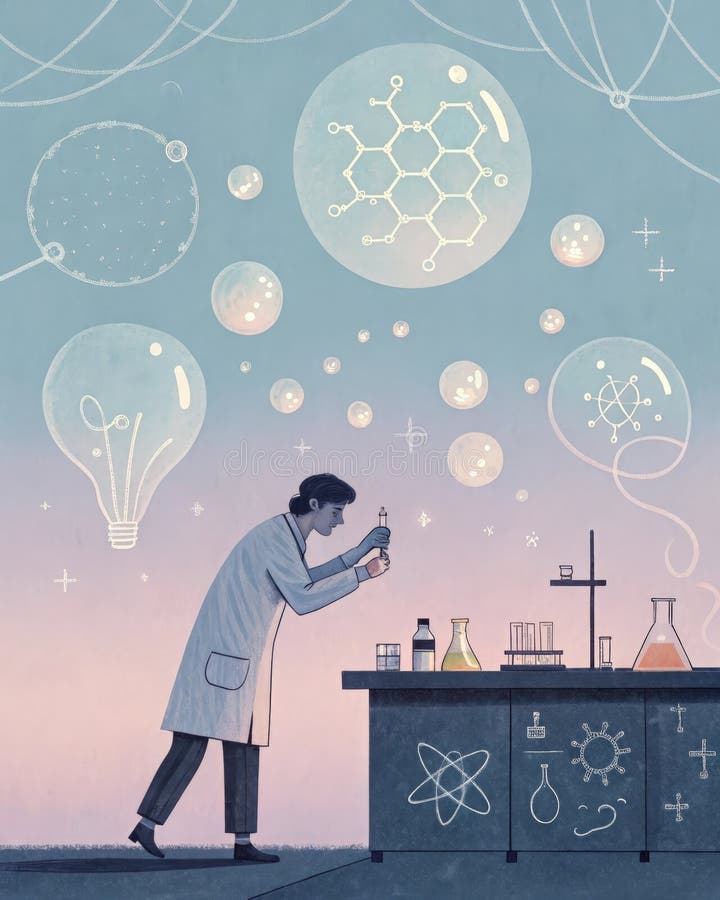 A Scientist Conducting Groundbreaking Research Alone in a Lab Driven by ...