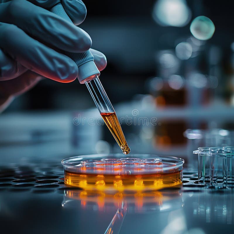 Scientist Conducting Precise Lab Experiment. Stock Illustration ...