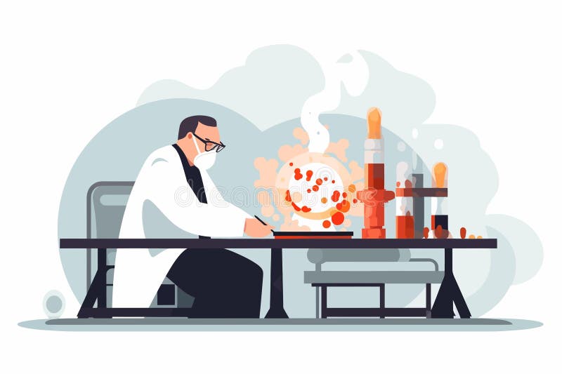 Scientist Creating Nuclear Weapon Vector Flat Isolated Vector Style ...