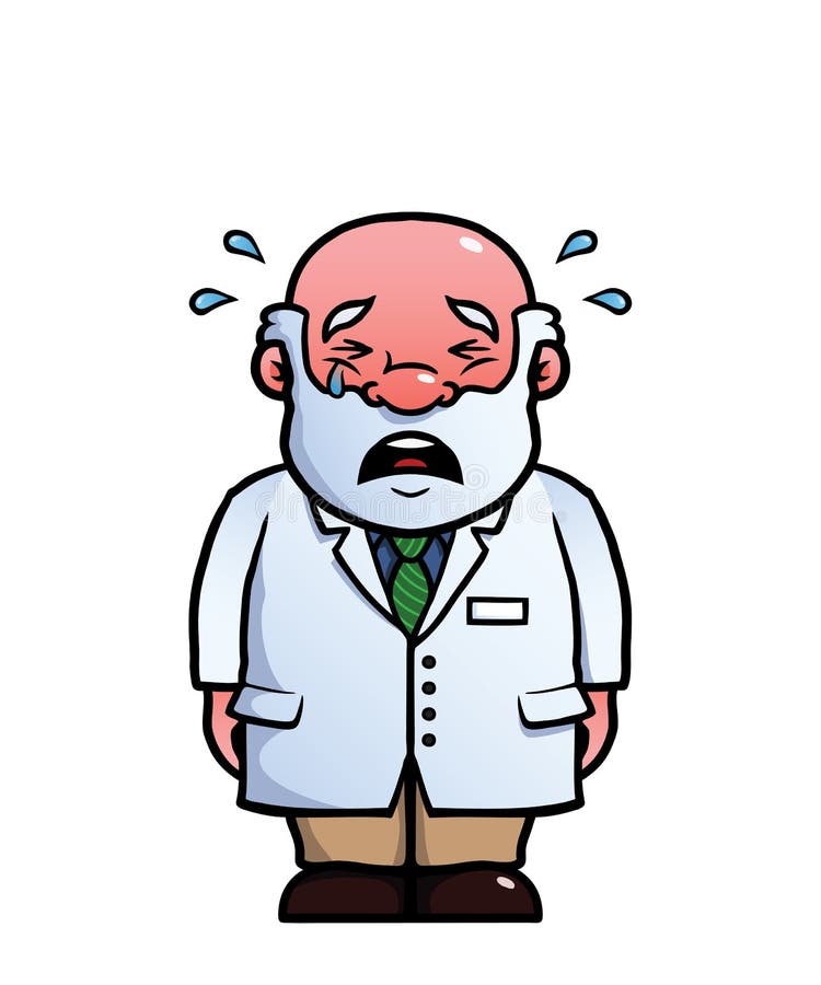 Scientist crying stock vector. Illustration of brown - 33748072