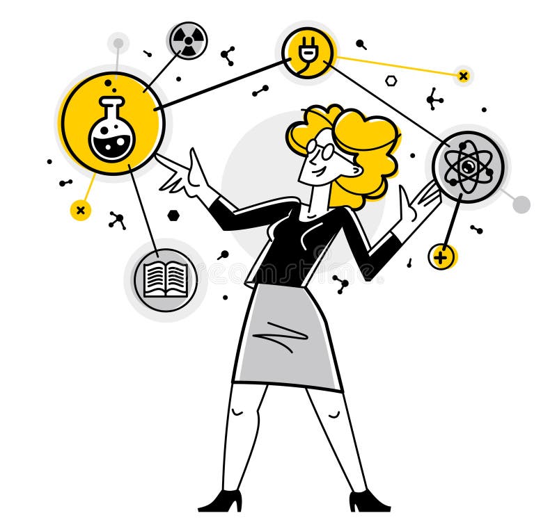 Scientist Discovering Science Theory and Making Experiments Vector ...