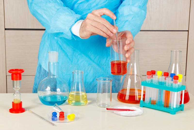 Scientist Doing Chemical Experiments in Laboratory Stock Photo - Image ...