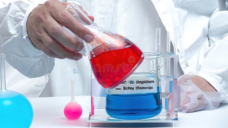 The Scientist is Doing an Experiment in the Science Room Stock ...