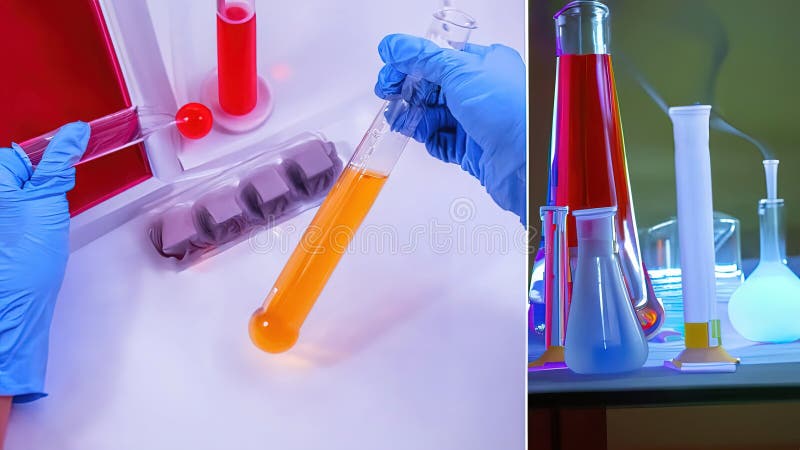 The Scientist is Doing an Experiment in the Science Room Stock ...