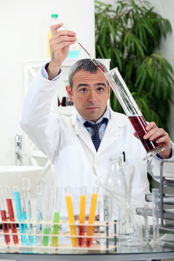 Scientist Doing Experiments Stock Image - Image of intelligent, examine ...