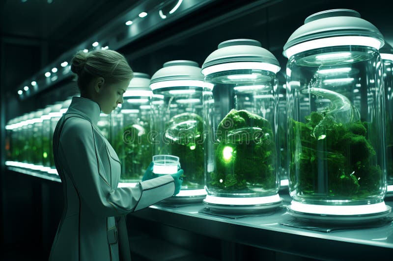Scientist Engaged in in-depth Study of Plant Phenomena in a Modern ...