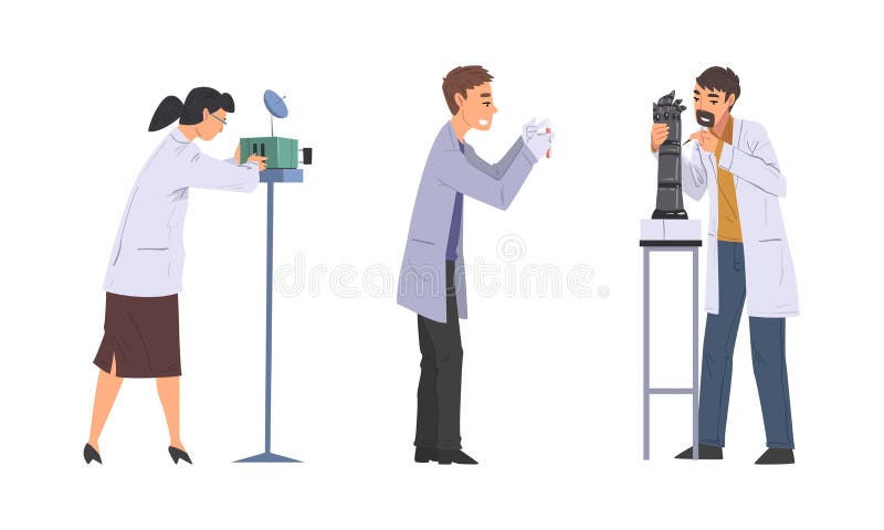 Scientist Engineer Survey Clipboard Man Silhouette Stock Vector ...