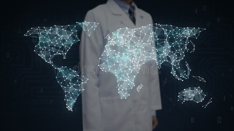 Scientist, Engineer Touching Screen, Human Icon IoT Technology Connect ...