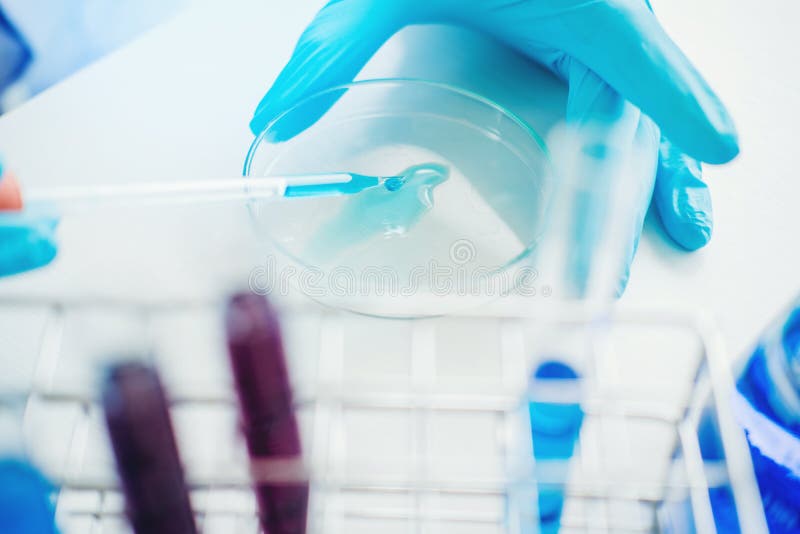Scientist with Equipment Holding Tools during Scientific Experiment ...