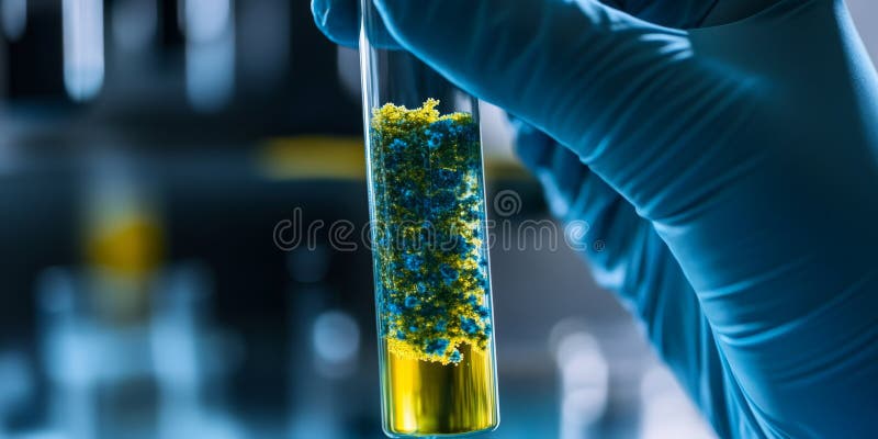 A Scientist Examines a Bacteria Sample in a Test Tube, Ensuring Precise ...