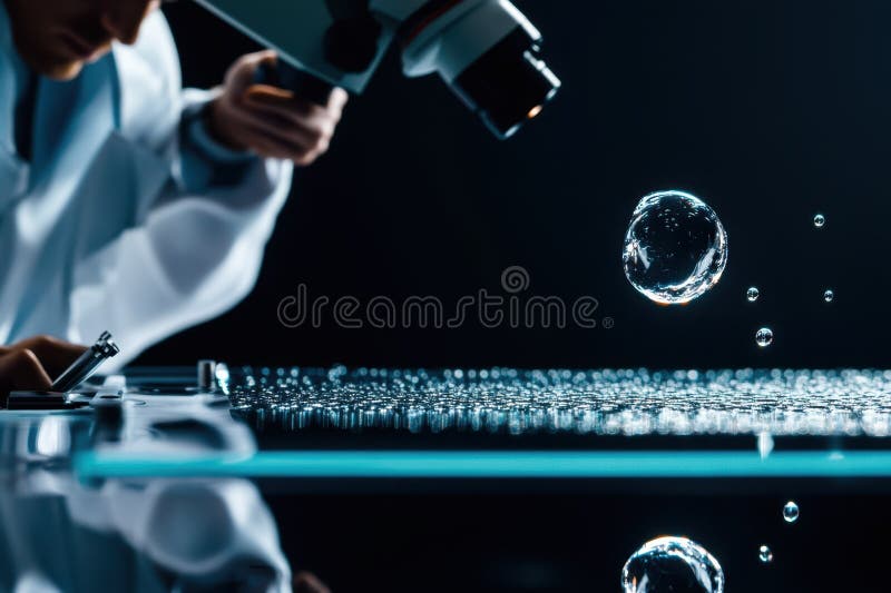 Research Experiment Involving Microscopy and Water Droplets Captured in ...