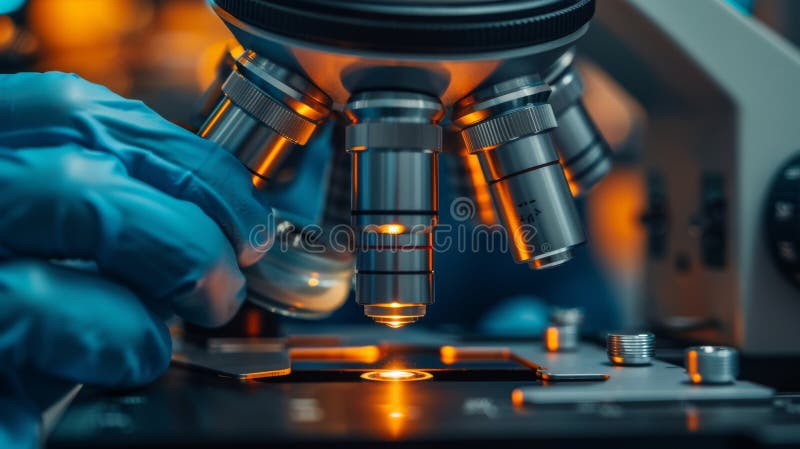 Scientist Examining Liquid Under Microscope Stock Photo - Image of ...