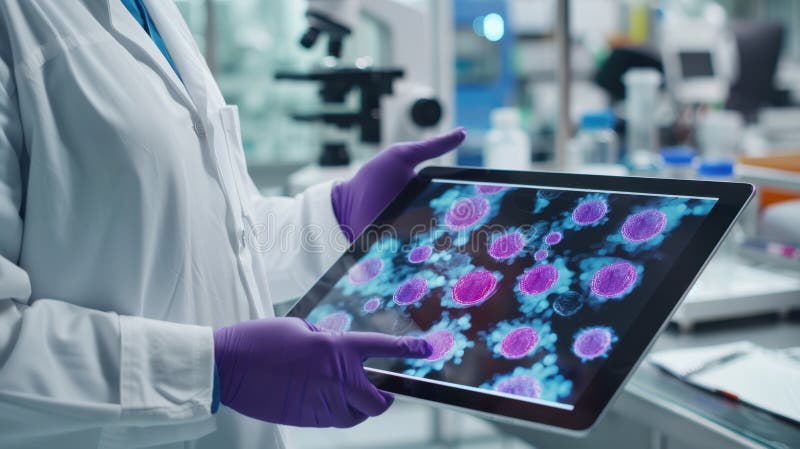 A Scientist Examining Tablet Screen.AI Generated Image Stock Photo ...