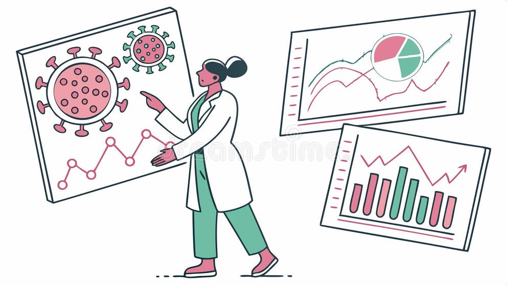 Scientist Explaining Charts, Data Analysis, Research Results ...