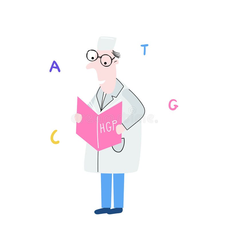 Scientist Exploring DNA Structure. Hand Drawn Genome Sequencing Concept ... Scientist Exploring DNA Structure. Hand Drawn Genome Sequencing Concept ...