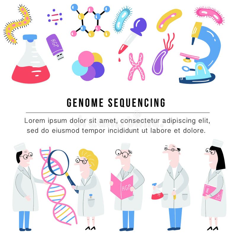 DNA sequencing concept stock illustration. Illustration of helix - 15599850