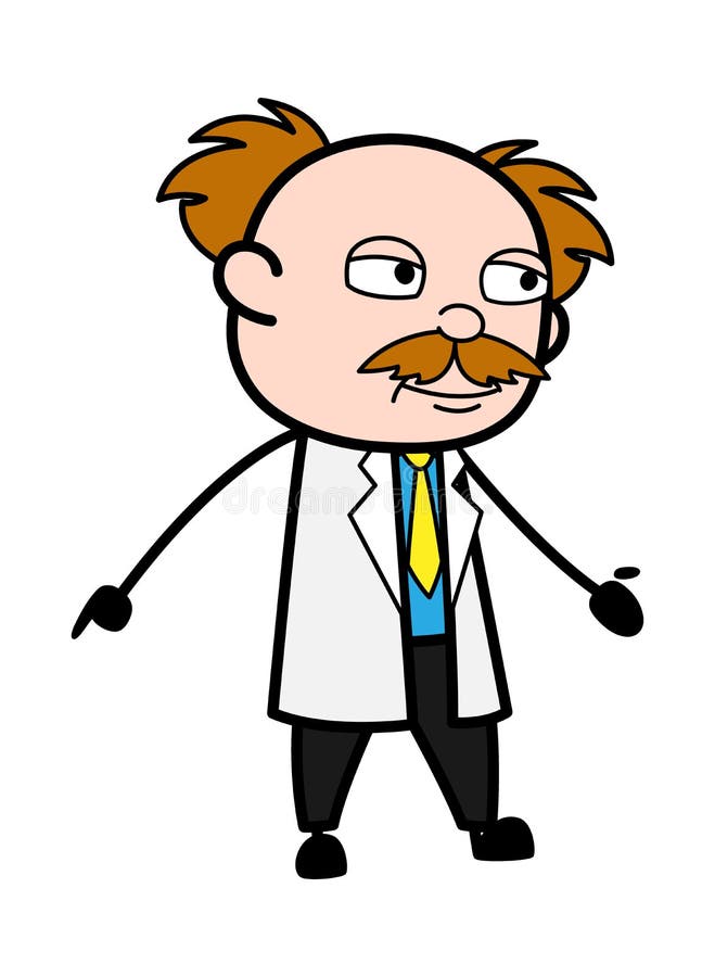 Scientist Cartoon Wondering Stock Illustration - Illustration of ...