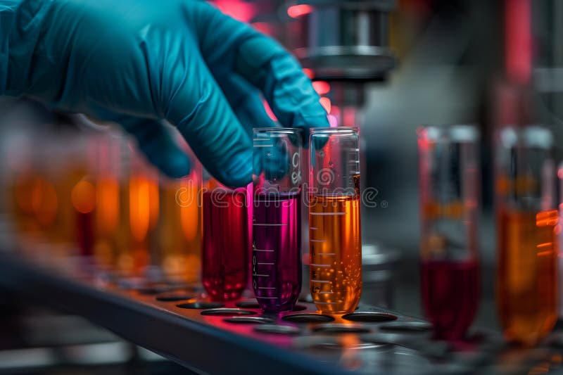 Scientist Extracting Liquid Sample from Test Tube in Lab Stock ...