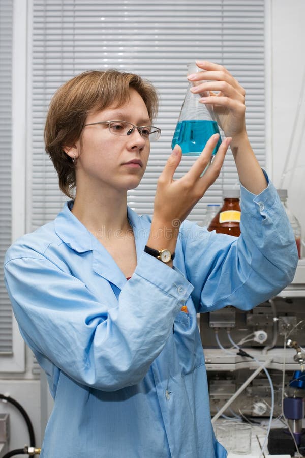 Scientist with flask stock photo. Image of tube, bulb, flask - 93802