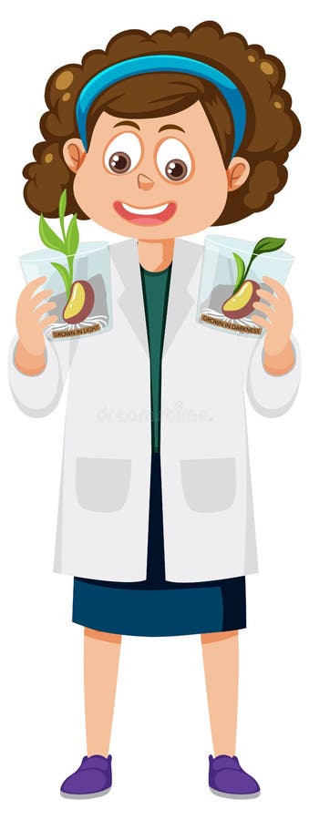 Scientist Girl Wearing Lab Coat Stock Vector - Illustration of kids ...