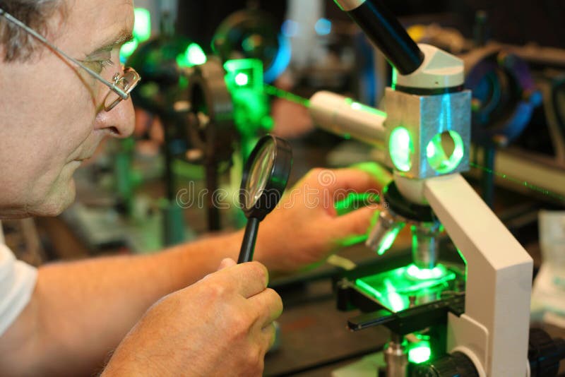 Female Scientist in a Quantum Optics Lab Stock Image - Image of glasses ...