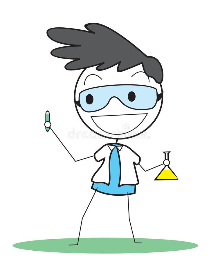 Cartoon Illustration. Mad Professor. Science Experiment Stock ...