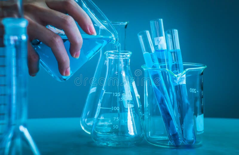 Scientist Hand Titration with Burette and Erlenmeyer Flask, Science ...