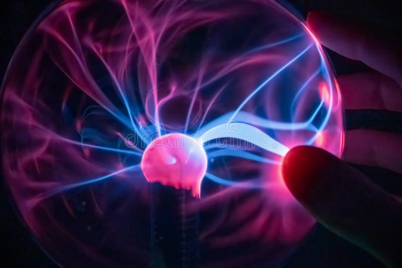 Scientist Hand is Touching a Plasma Ball Stock Image - Image of ...