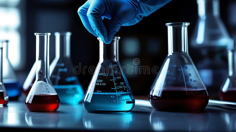 Scientist Handling Beaker in a Laboratory Setting Stock Illustration ...