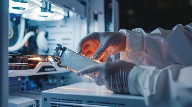 Scientist Handling Equipment in Lab Stock Photo - Image of focus ...
