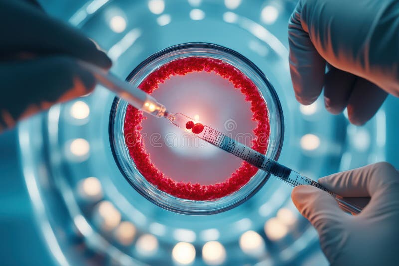 Scientist Handling Red Liquid in Laboratory Setting with Precision ...