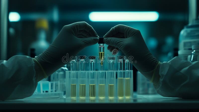 Scientist Handling Samples in a Laboratory Setting Stock Illustration ...