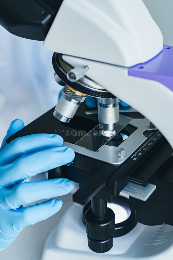 Microscope Close-up Shot in the Laboratory Stock Photo - Image of ...
