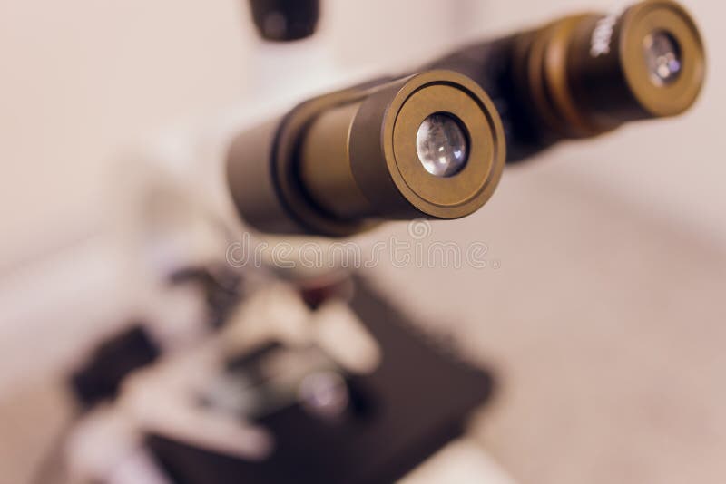 Scientist Hands with Microscope Close-up Shot in the Laboratory. Stock ...