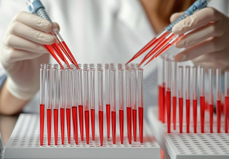 Scientist Hands Using Pipettes Filling Test Tubes High Quality Image ...