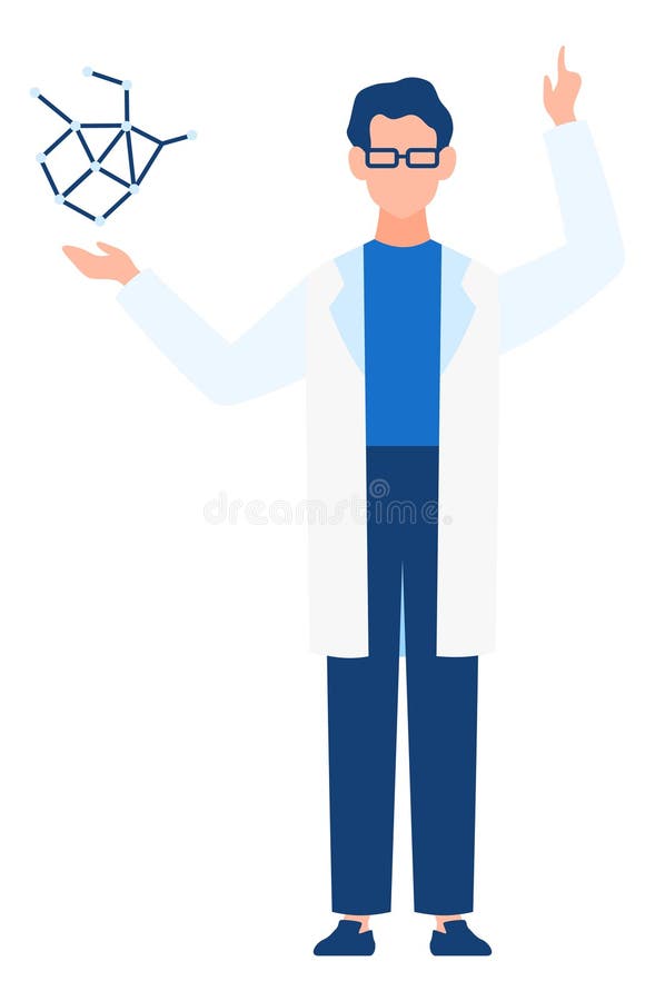 Scientist Having Idea. Man Solving Scientific Problem Stock Vector ...