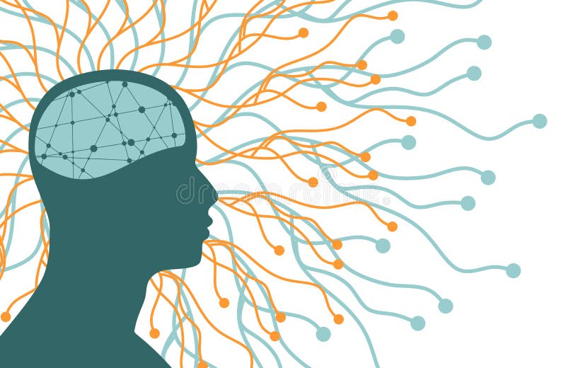 Data Science and Communication Concept with Scientist Head Stock Vector ...