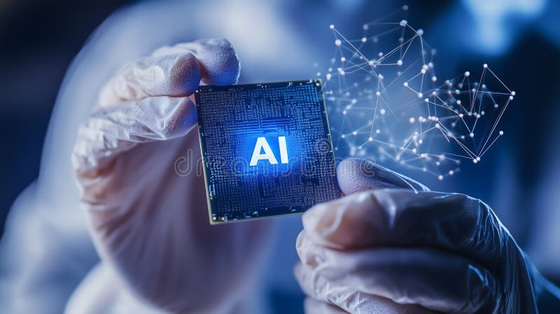 Scientist Holding AI Microchip in Laboratory, Showcasing Advanced ...