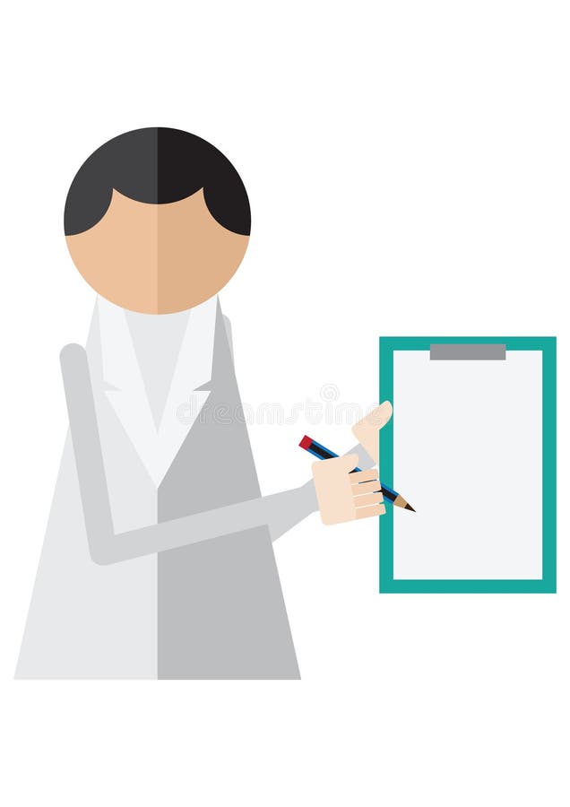 Scientist Holding Clipboard and Pencil. Vector Illustration Decorative ...